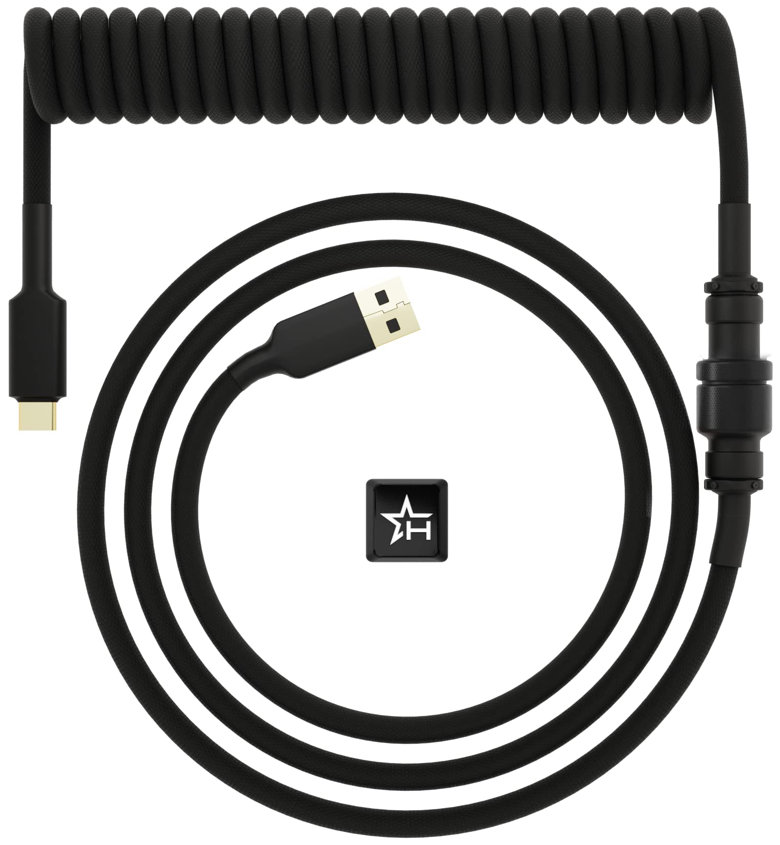 Buy Hystar USB-C Coiled Aviator Cable for Gaming Mechanical Keyboards ...