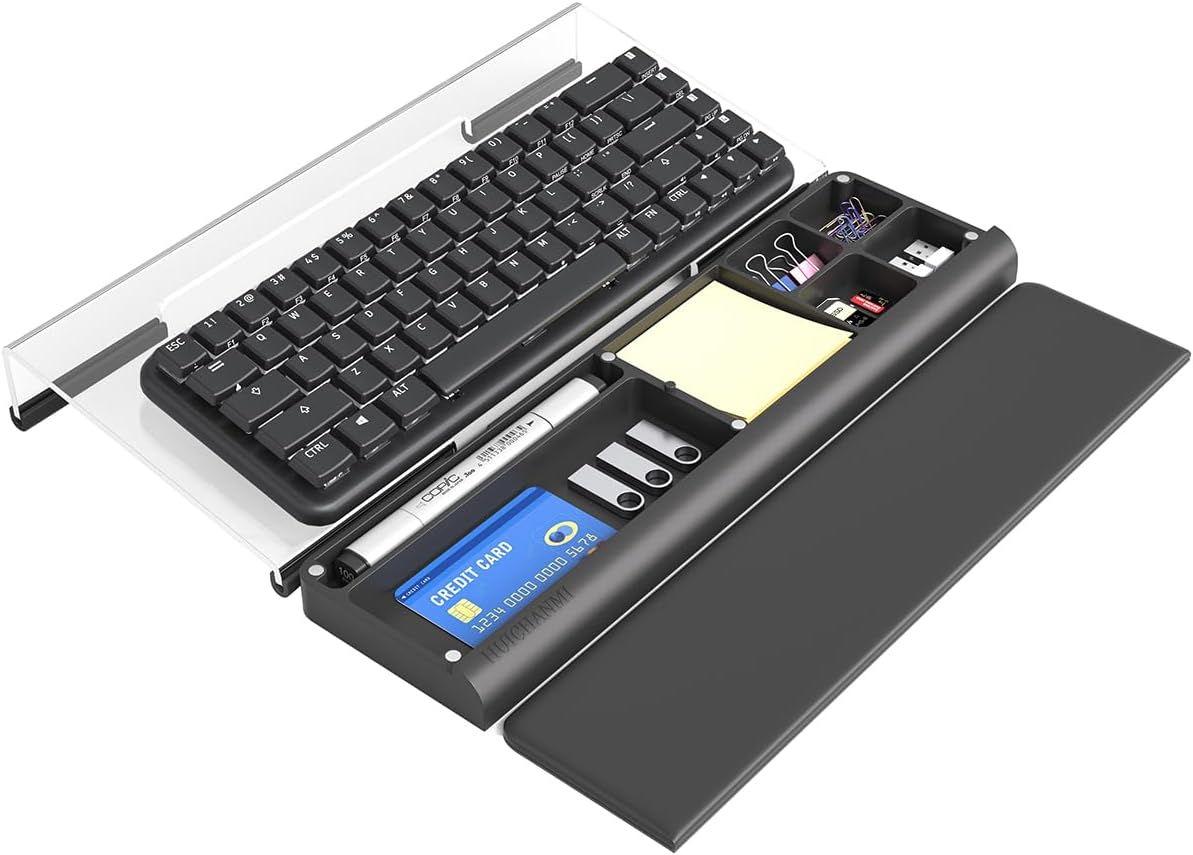 Amazon.com : Computer Stand With Wrist Rest & Storage Tray - Acrylic ...