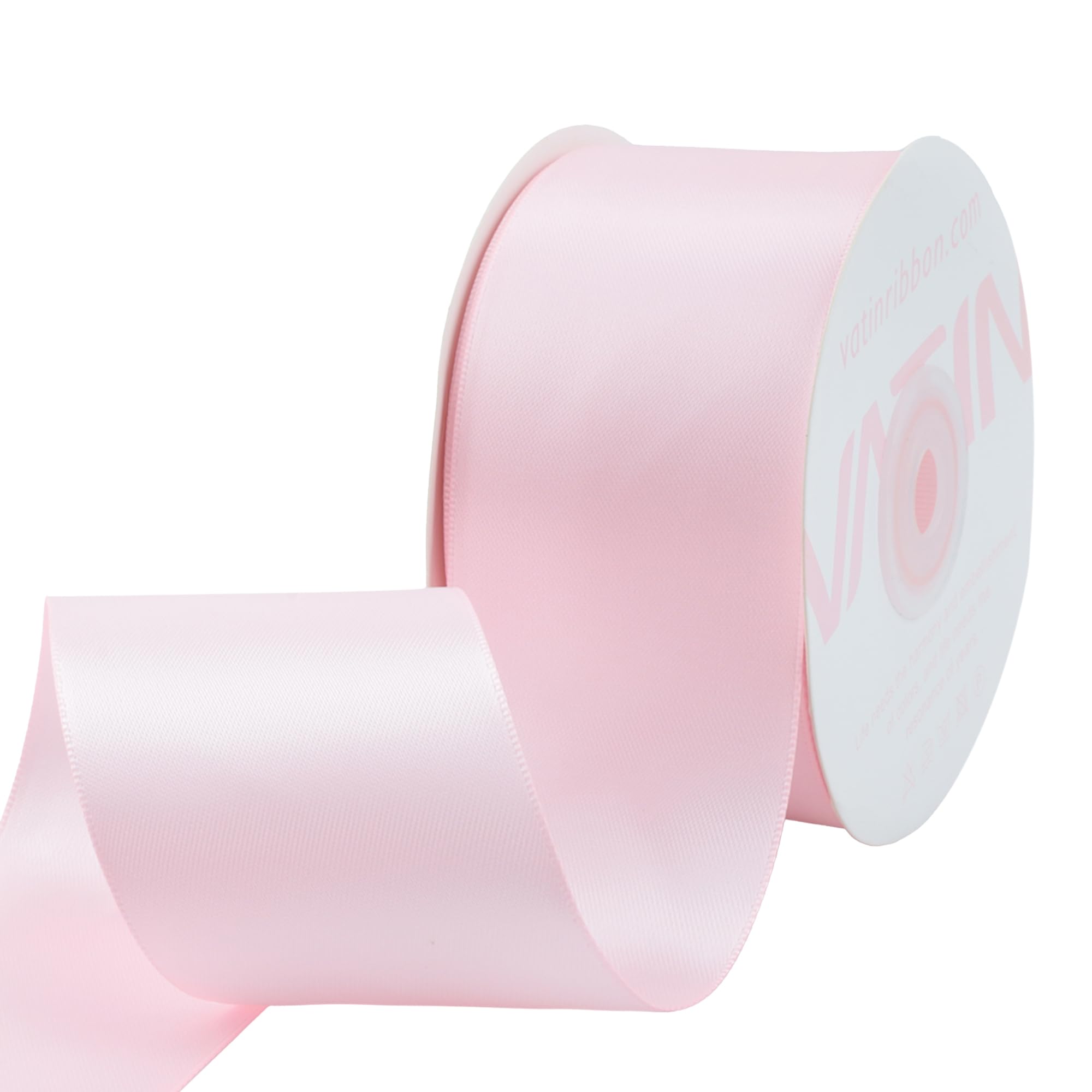 Amazon.com: VATIN 2 inches Solid Light Pink Continuous Double Faced ...