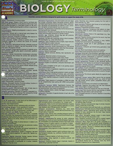 Biology Terminology (Quick Study: Academic) Lam Chrt edition by ...