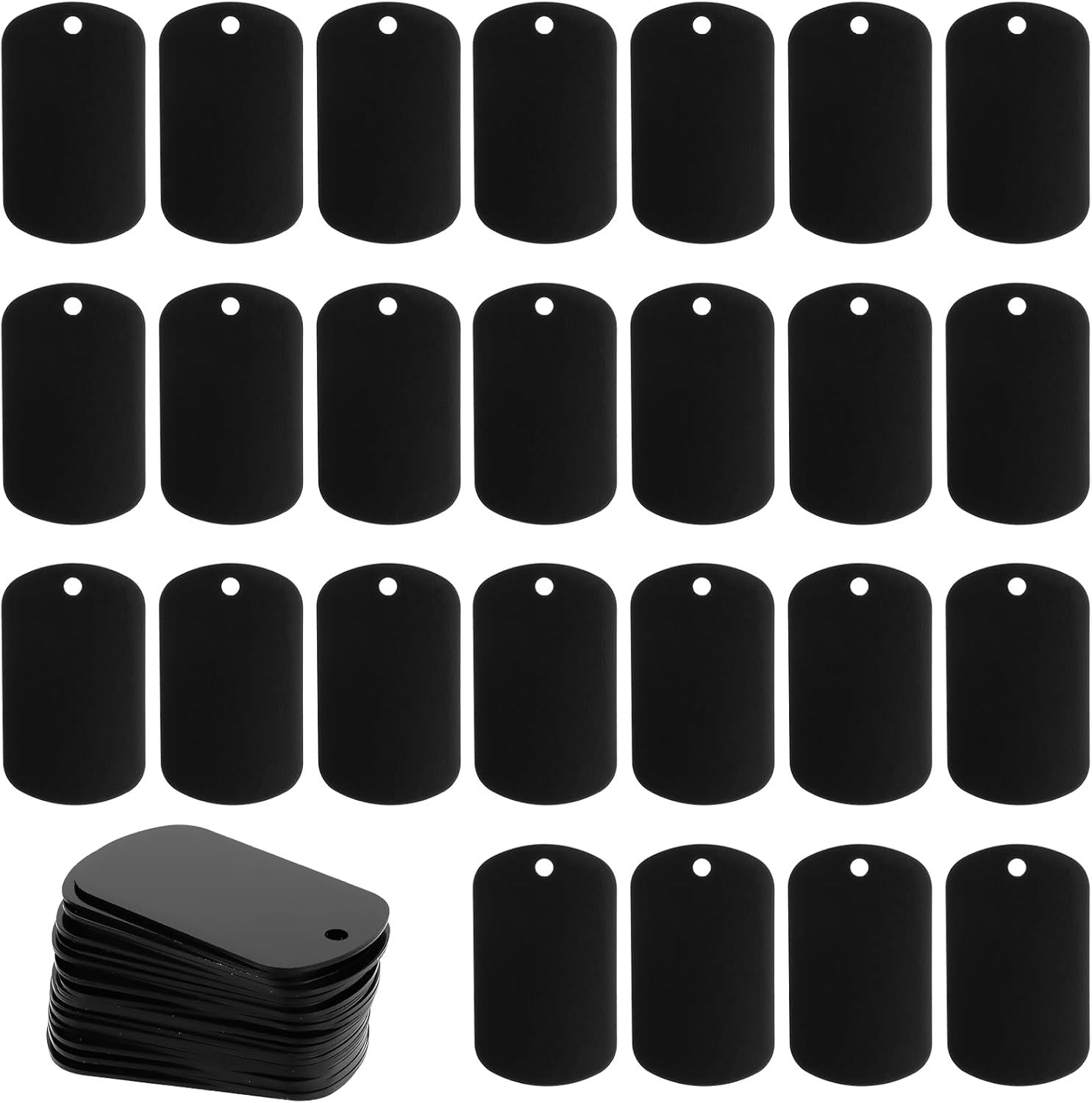 25 PCS Metal Stamping Blanks Black Metal Tags for Stamping, Engraving ...
