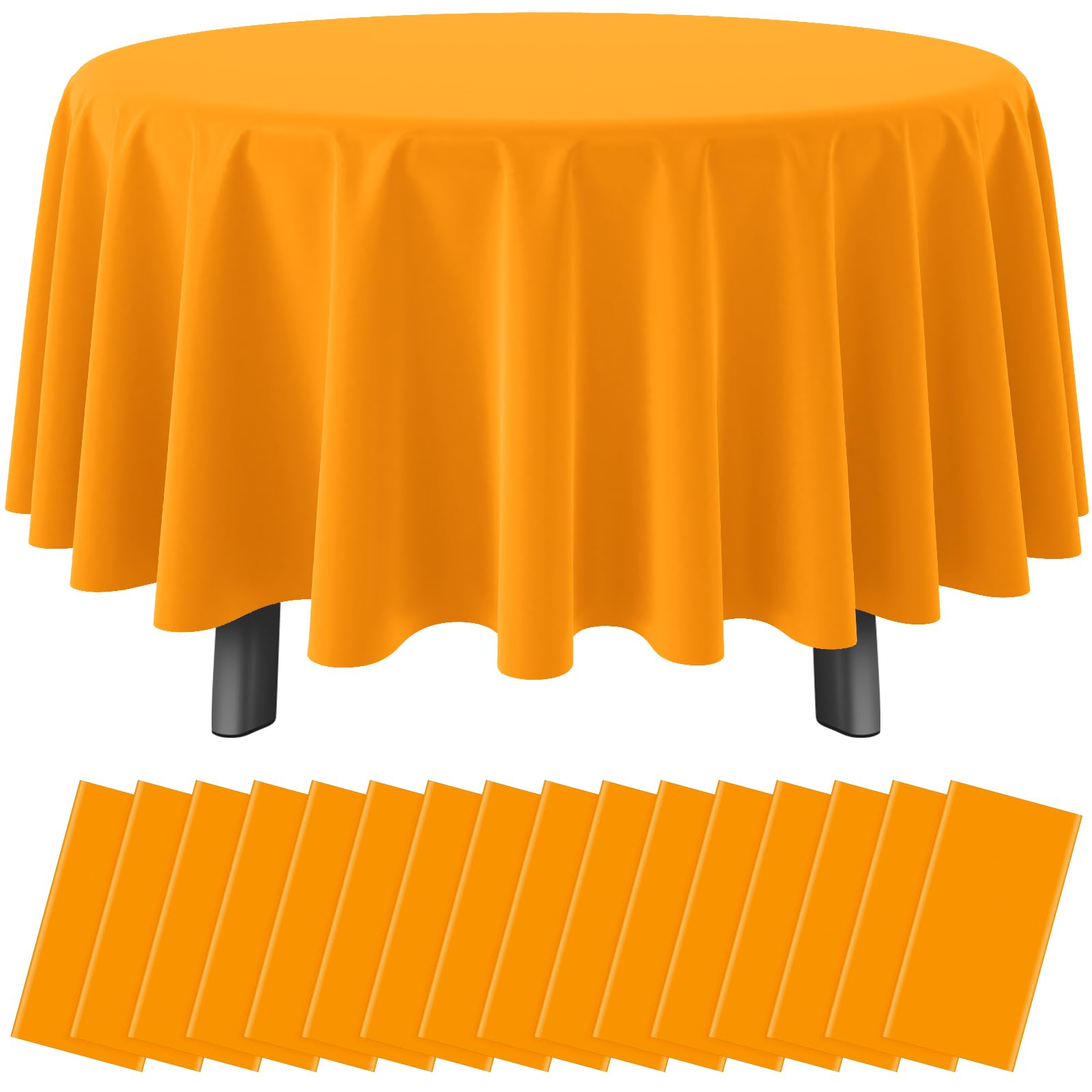 Amazon.com: 16 Pack Orange Plastic Tablecloths for Round Tables ...
