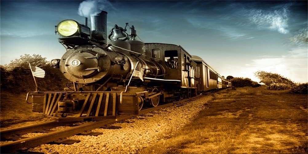 Amazon.com: AOFOTO 15x8ft Old Train Locomotive Backdrop Vinyl Vintage ...