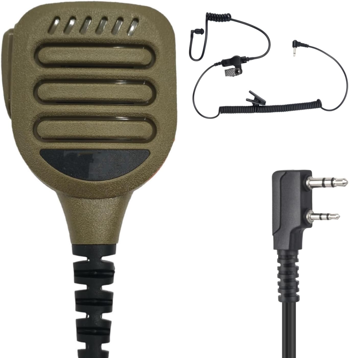 Amazon.com: BAOFENG Tactical Speaker Mic Volume Adjustable Dual PTT Mic ...