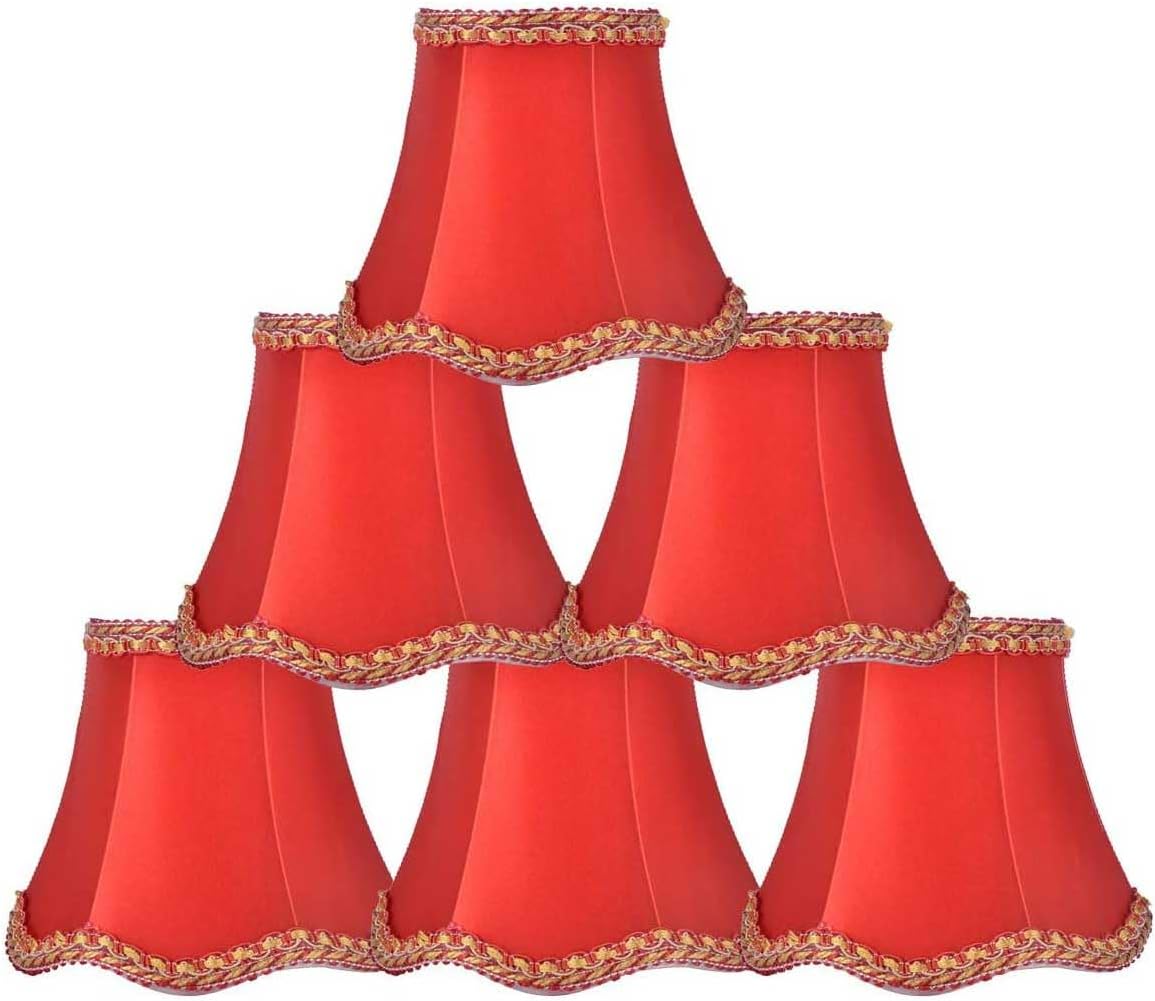 SiMbae Lamp Shades Set of 6, Fabric Lampshade, Handmade Bell Shade ...