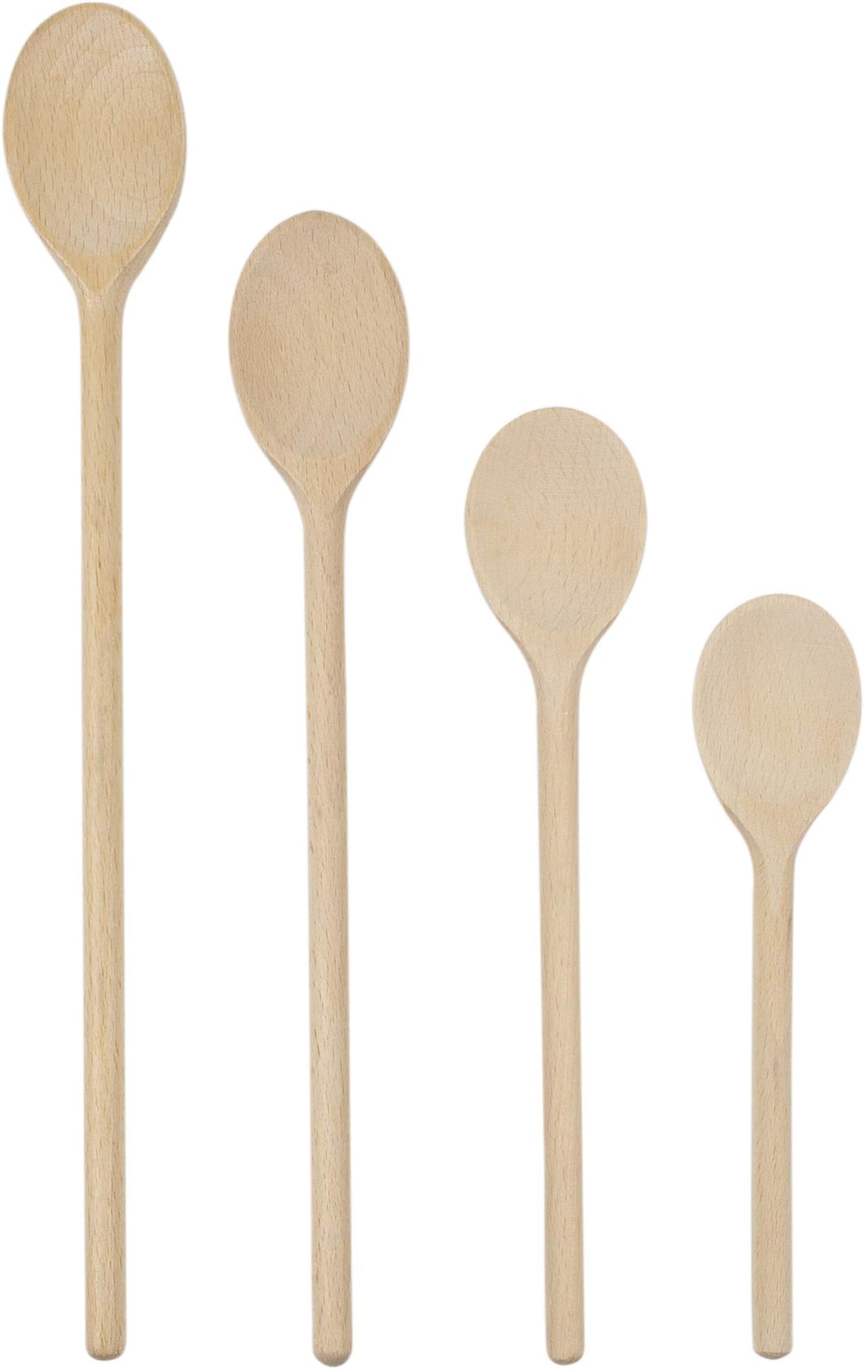 Amazon.com: BICB Wooden Cooking Oval Spoons - 8”, 10”, 12”, 14” Long ...