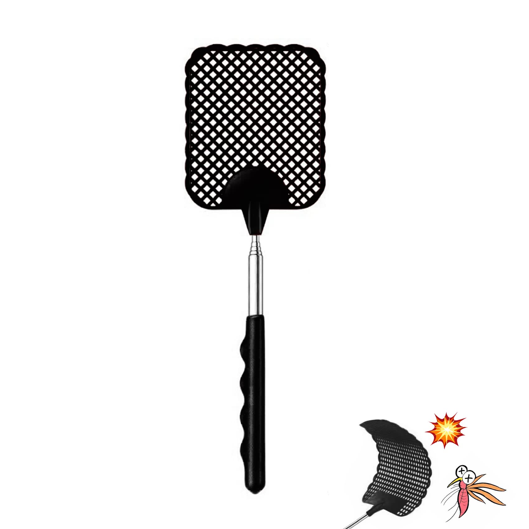 LacyMC Extendable Fly Swatter-Black,Fly Swatter with Flexible ...