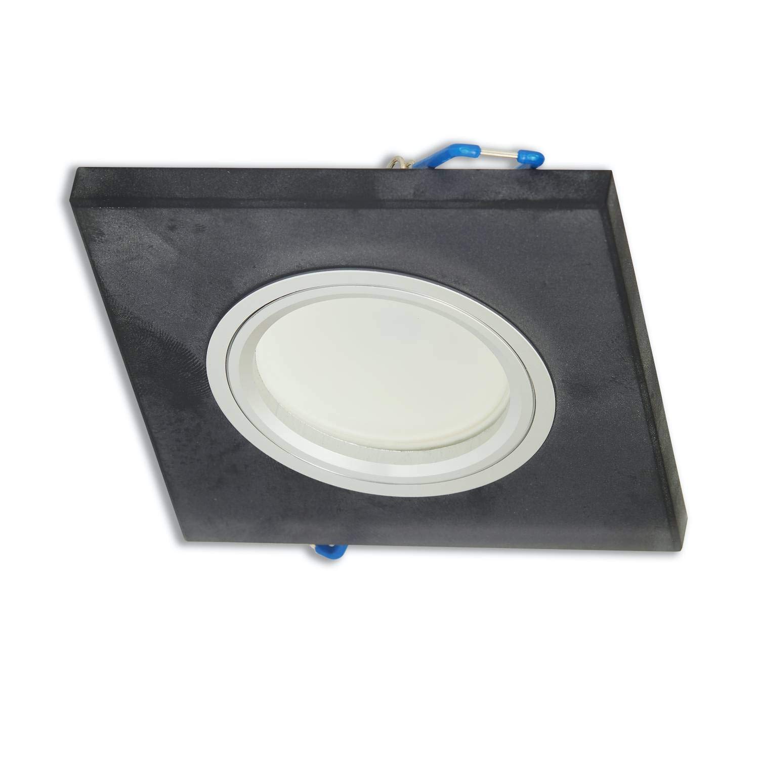 Buy LED recessed Spotlight Square Black - Frosted 5 watts Warm White ...