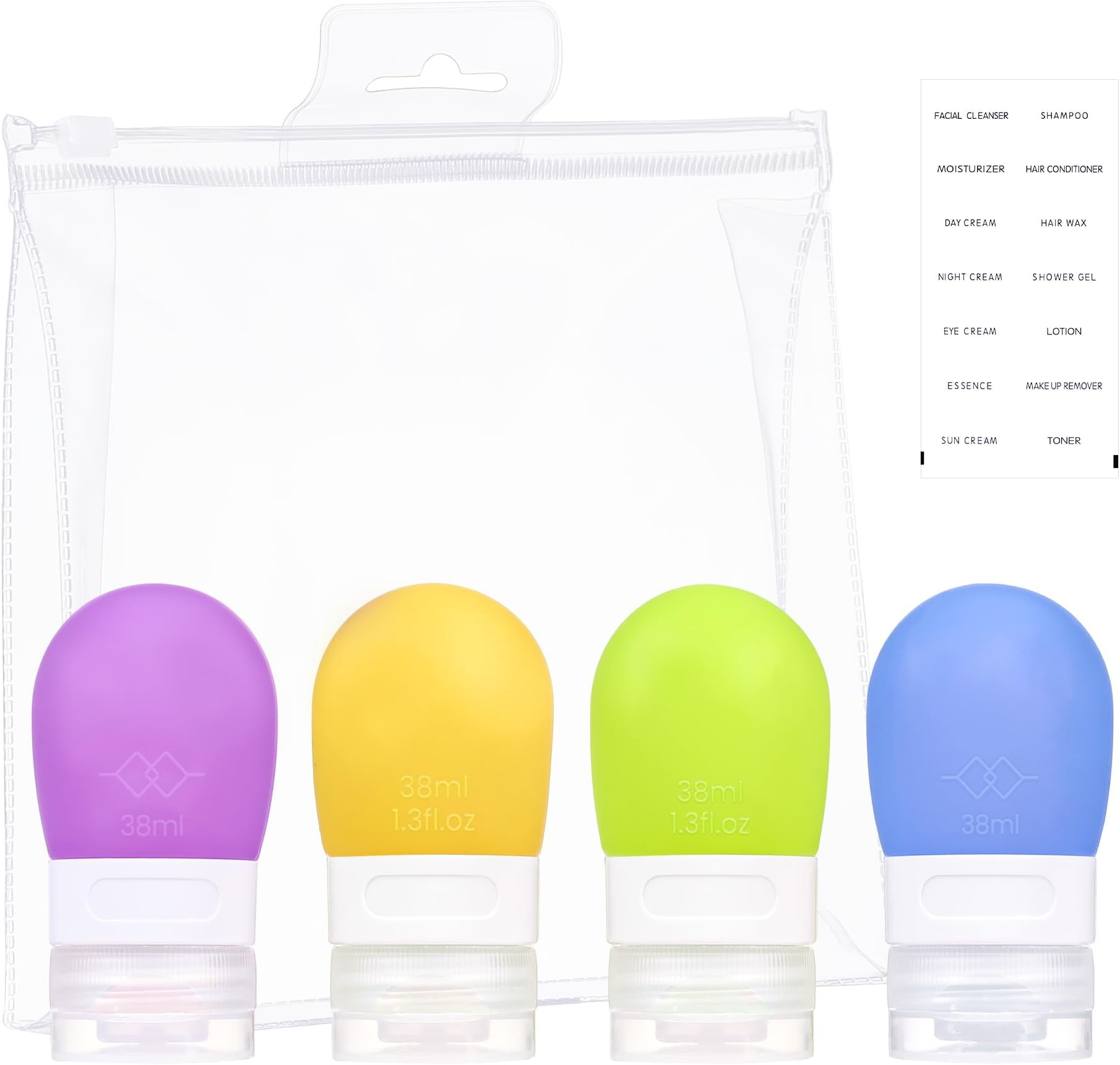 Amazon.com: RONRONS Silicone Travel Bottles, 1oz Squeeze Salad Dressing ...
