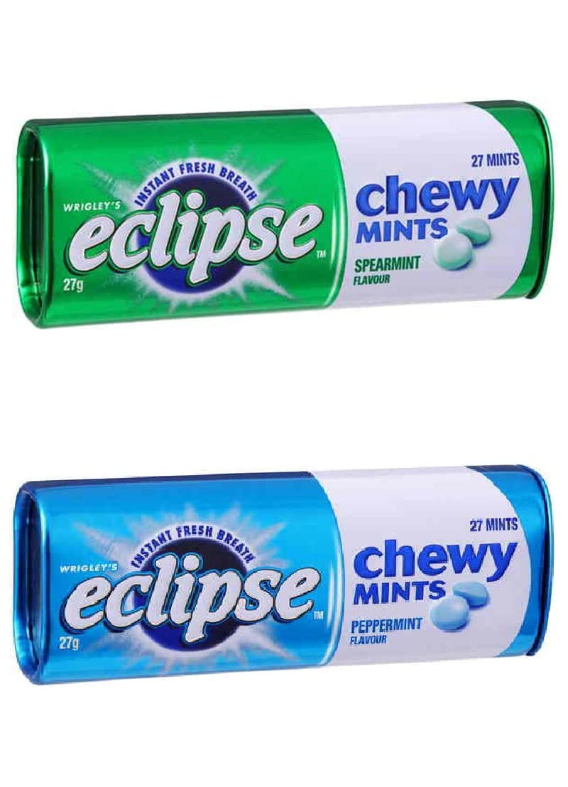 Wrigley's Eclipse Chew Mints Variety Pack Peppermint and Spearmint ...