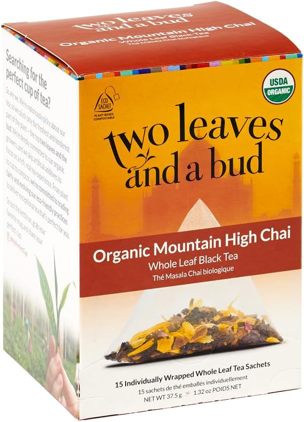 Amazon.com : Two Leaves and a Bud Organic Mountain High Chai Tea Bags ...
