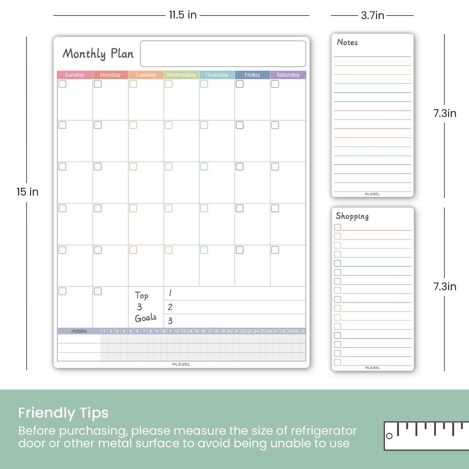 Snapklik.com : ALEZEL Dry Erase Calendar For Fridge Magnetic, Monthly ...