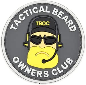 Amazon.com: Tactical Beard Owners Club Funny PVC Patch Removable Hook & Loop Tactical Gear ...