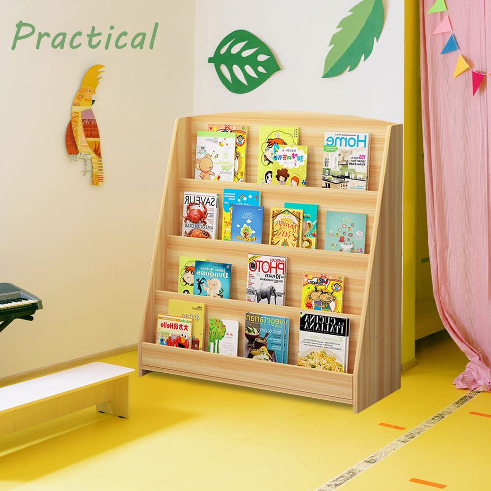 Snapklik.com : 4 Tier Wooden Bookshelf Single Sided Book Shelf ...