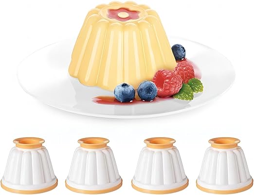 Homiliky 4 pcs Pudding Moulds Panna Cotta Moulds Pudding Cups with Lid ...