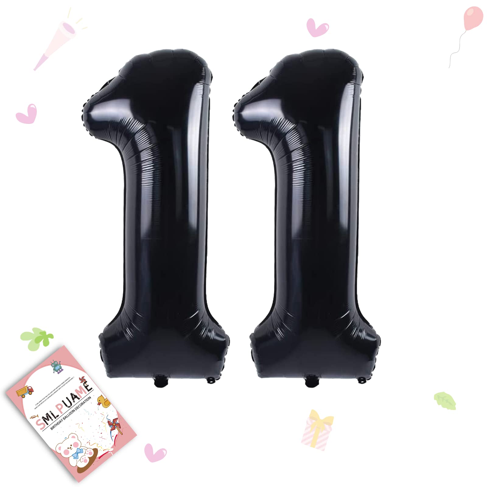 Amazon.com: Smlpuame 40 inch Number Balloon 0-9 Black Large Number 11 ...