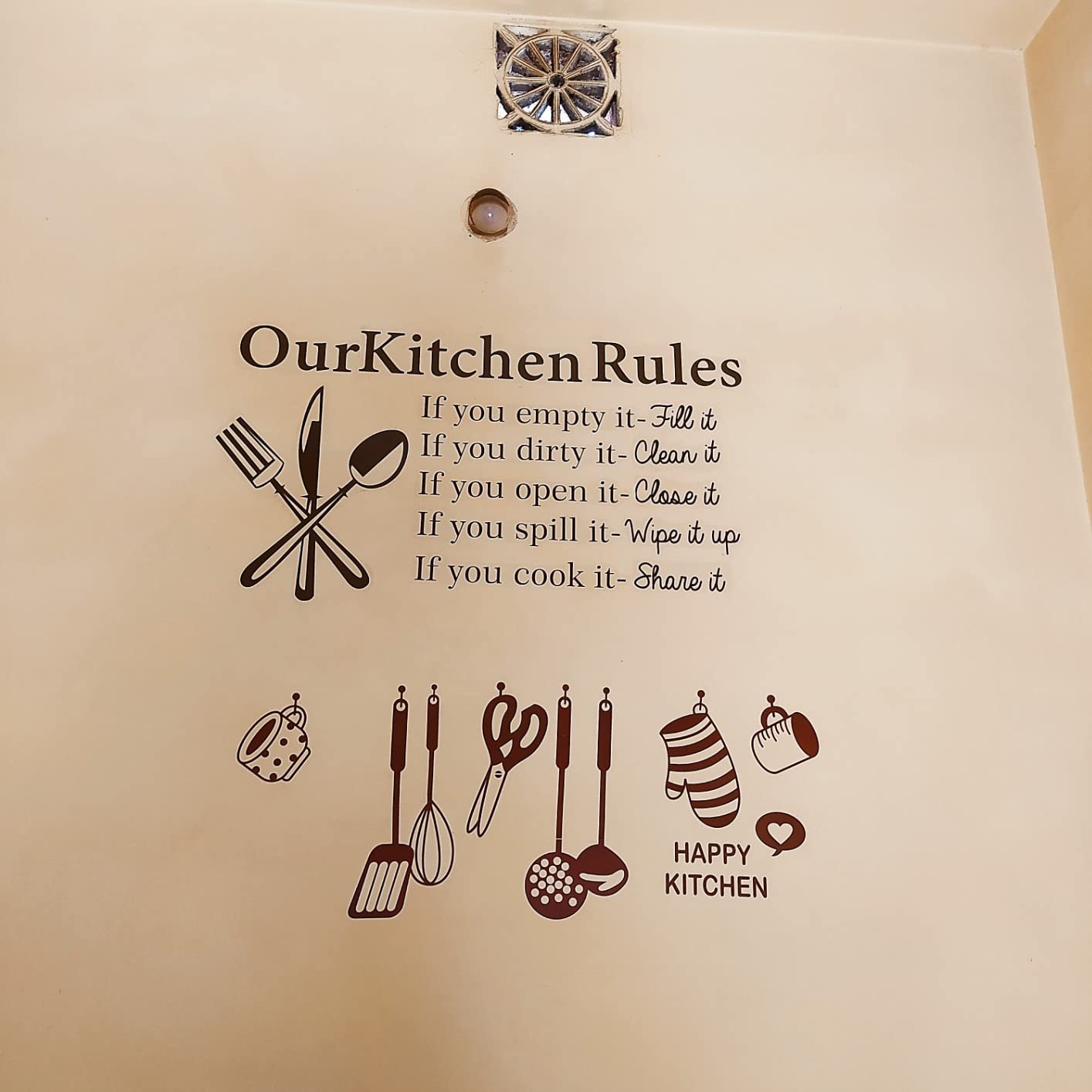 Decals Design 'Kitchen Rules' Wall Sticker (PVC Vinyl, 50 cm x 70 cm ...