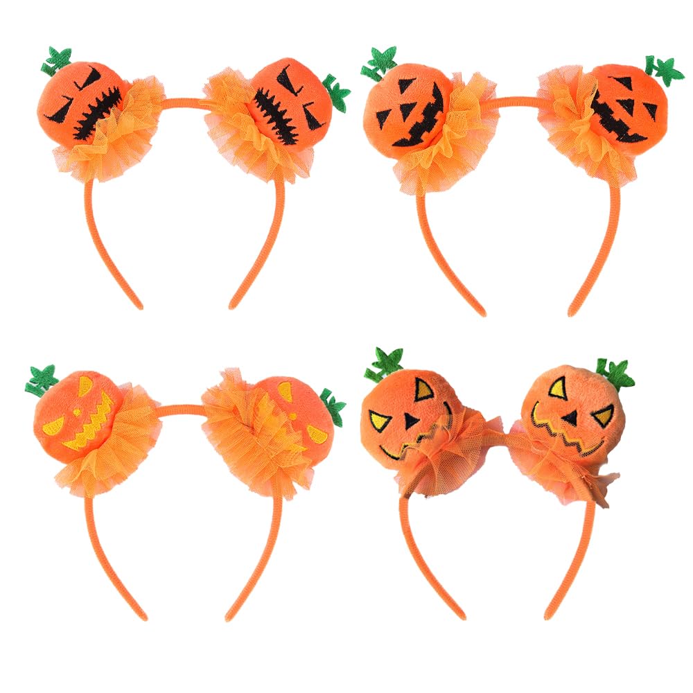 Amazon.com : 4Pcs Halloween Pumpkin Headband, Pumpkin Headpiece Party ...