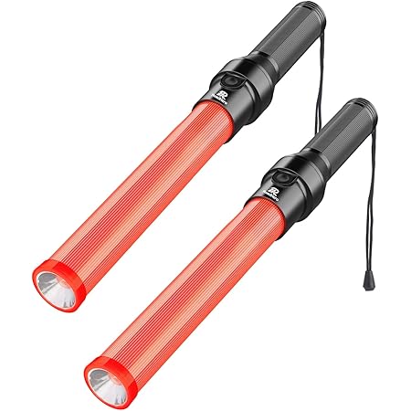 GaiGaiMall 2 Pack Traffic Control Wands Led Signal Flashlight Air ...