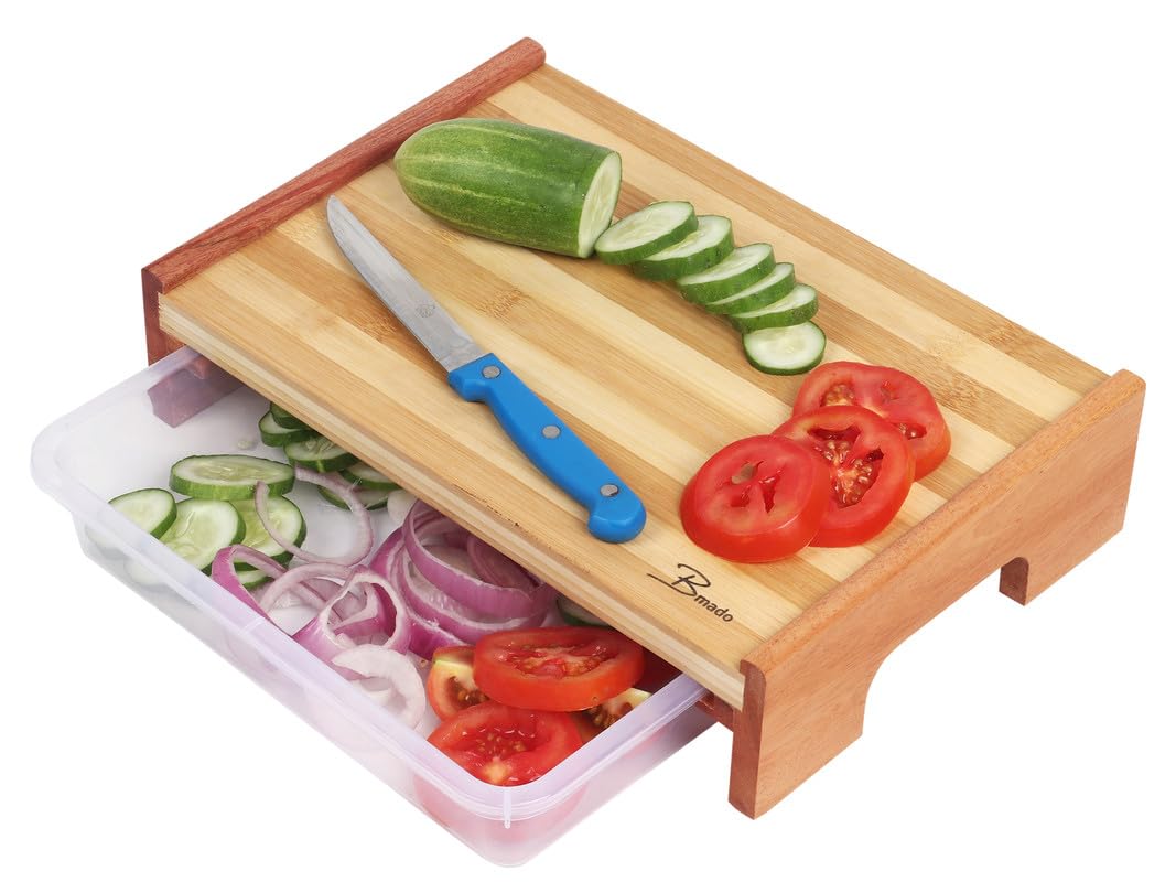 Buy Bmado Homeful Wooden Sliding Tray Chopping Board Multifunction ...