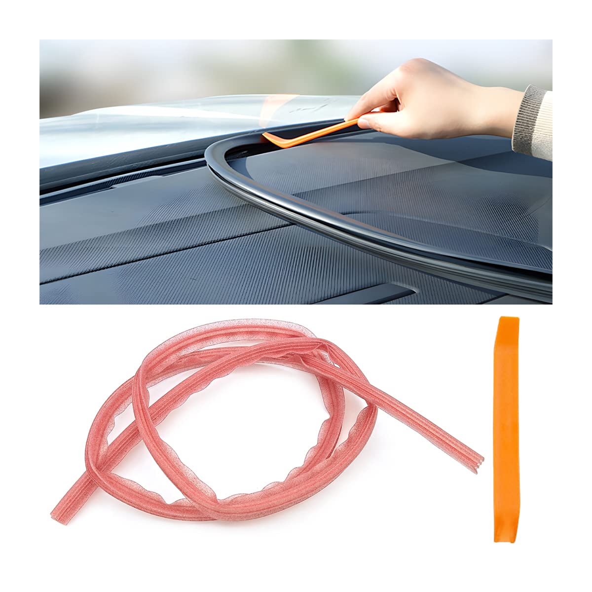 Amazon.com: AUCELI Car Dashboard Seal Strip, Auto Windshield Rubber ...
