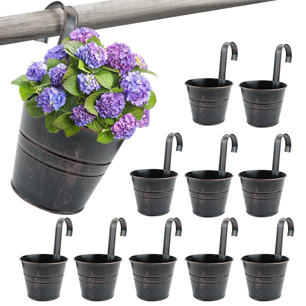 Amazon.com: Sporgard 10 PCS 5.3 Inches Metal Hanging Flower Pots ...