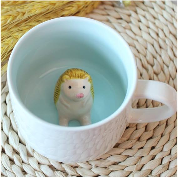 Amazon.com: Hotmiss Hedgehog Ceramic Cup Hidden 3D Animal Inside Mug ...