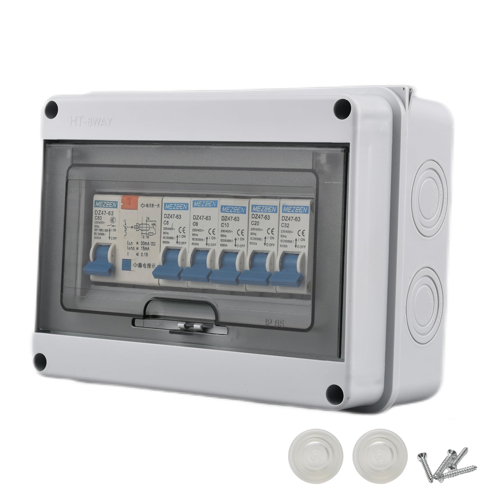 Tulabu 8 Way Circuit Breakers with Waterproof Distribution Box Outdoor ...