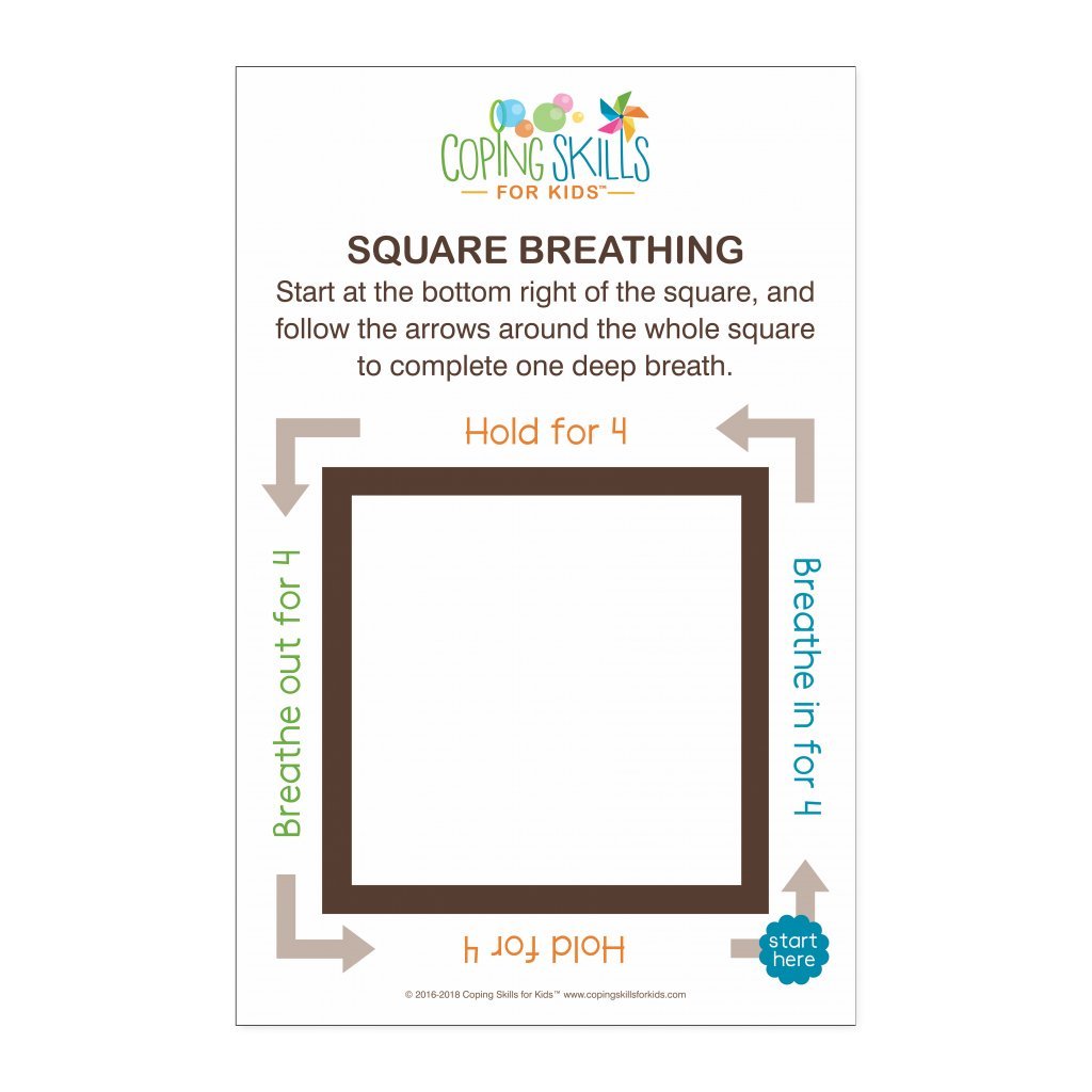Snapklik.com : Coping Skills For Kids Square Deep Breathing Poster