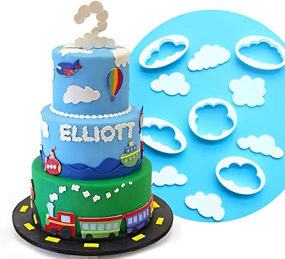 Amazon.com: Palksky Cloud Fondant Cutter Fluffy Cloud Plastic Cookie ...