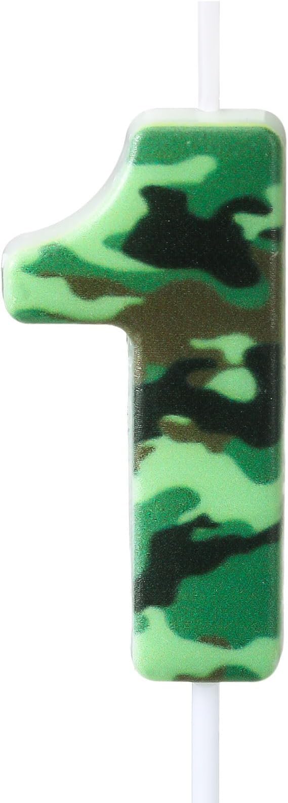 Amazon.com: MTLEE Camo Number Birthday Candles Army Themed Birthday ...