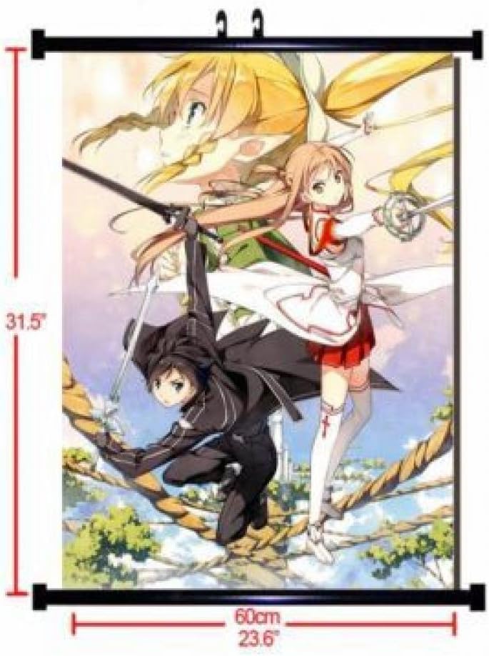 Amazon.com: Cartoon world Decor Anime Poster Wall Scroll Sword Art ...