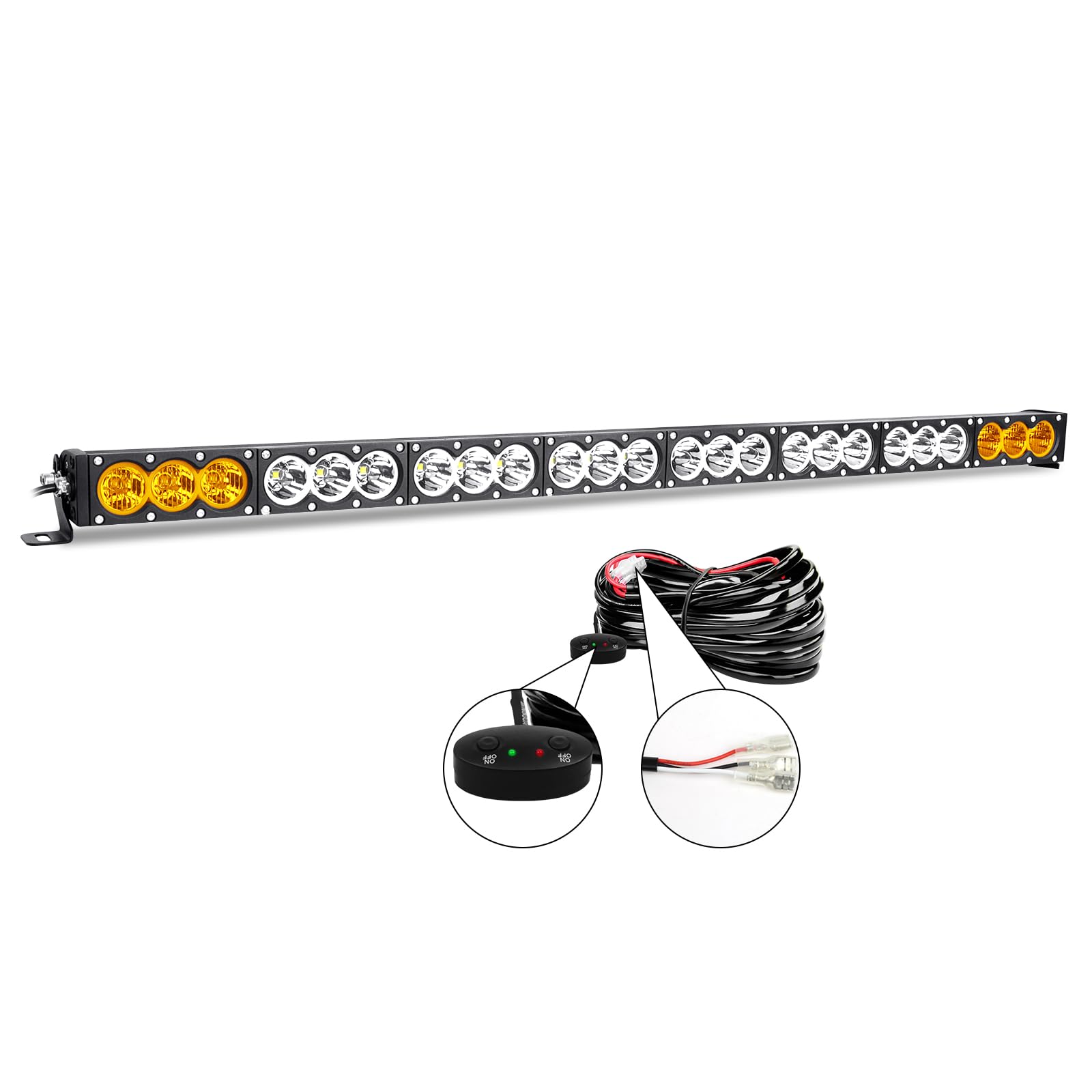 Snapklik.com : Willpower 44 Inch LED Light Bar Single Row White Amber ...