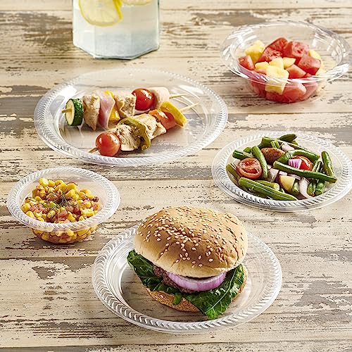 Snapklik.com : 160 Pack Clear Plastic Plates 9 Inch Bulk Pack Durable ...