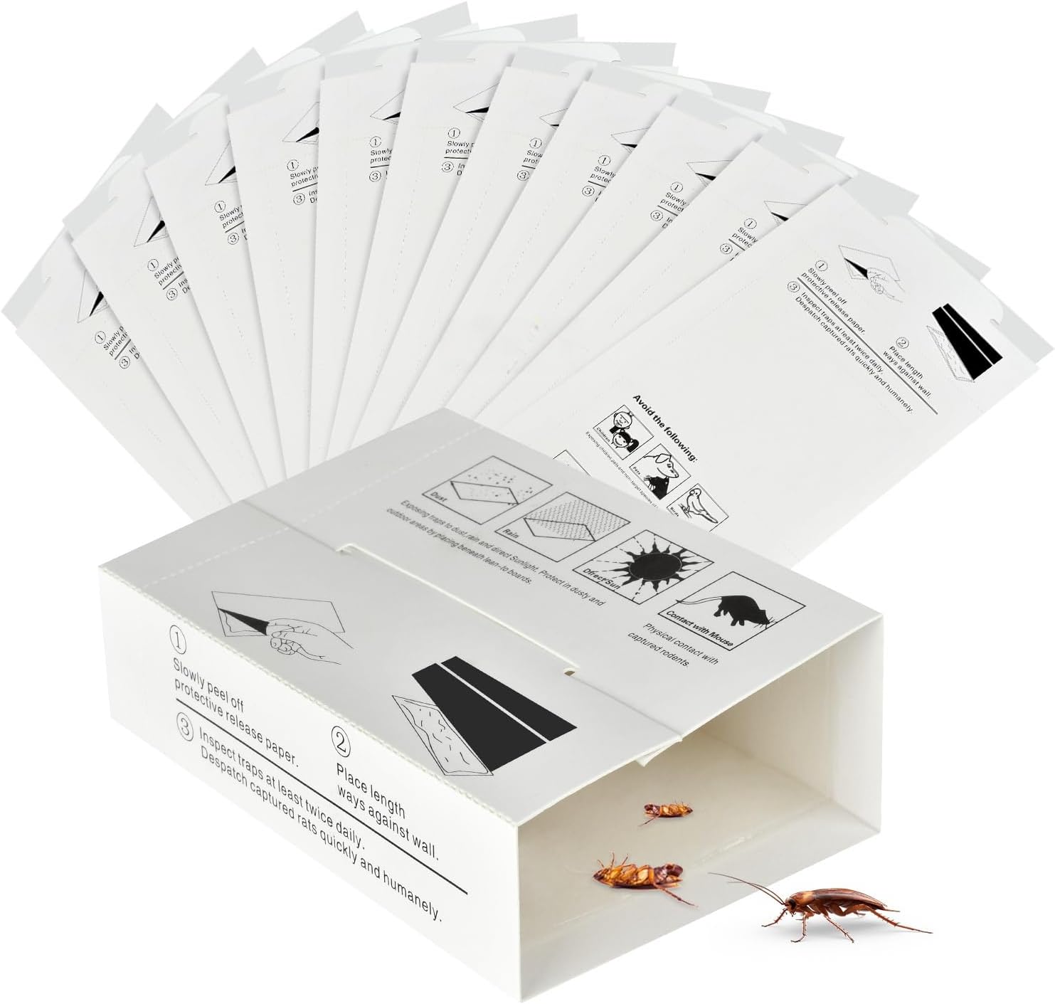 20 Pack Sticky Roach Traps, Sticky Indoor Glue Traps for Roaches and ...