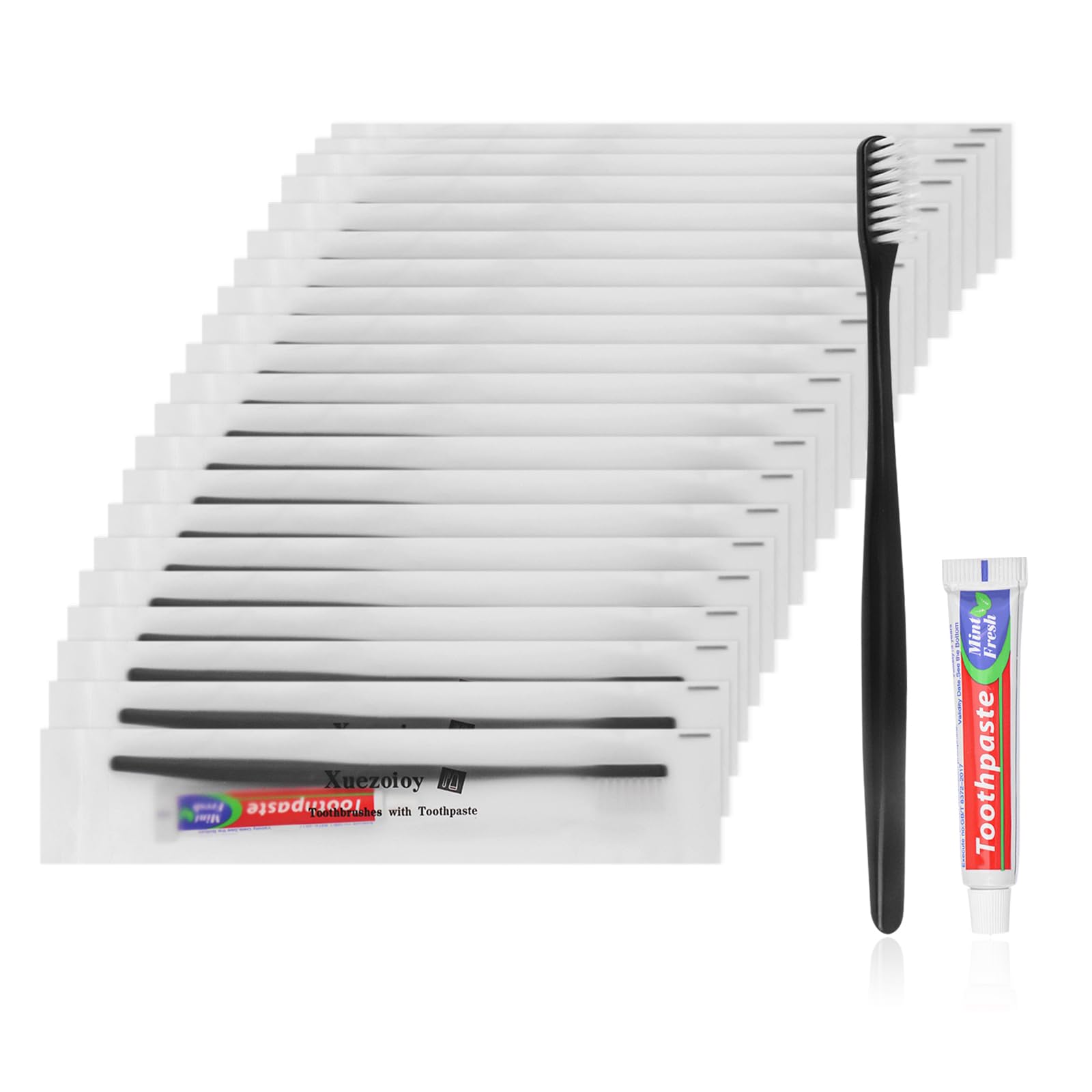 Amazon.com : Disposable Toothbrushes with Toothpaste Pack of 100, Black ...