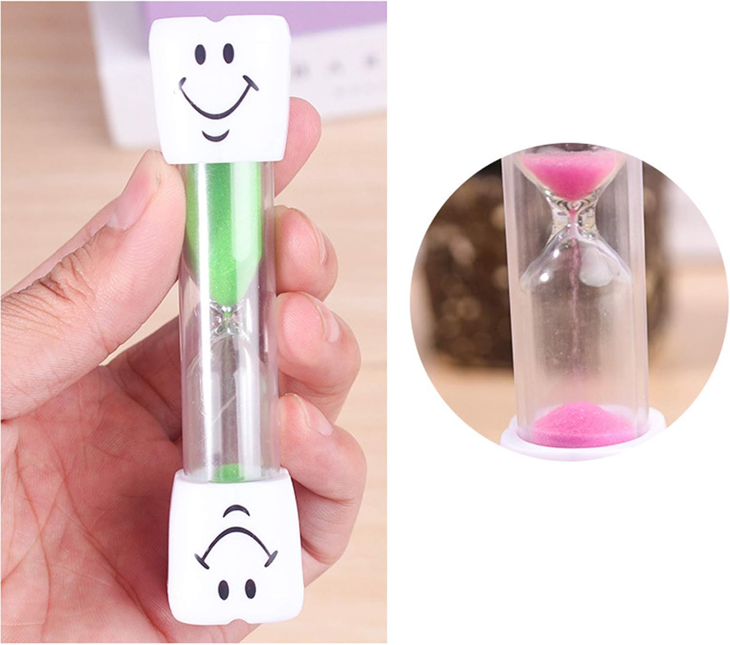 DXIA 7Pcs Hourglass Timer, Smiley Toothbrush Timer, 3 Minutes ...