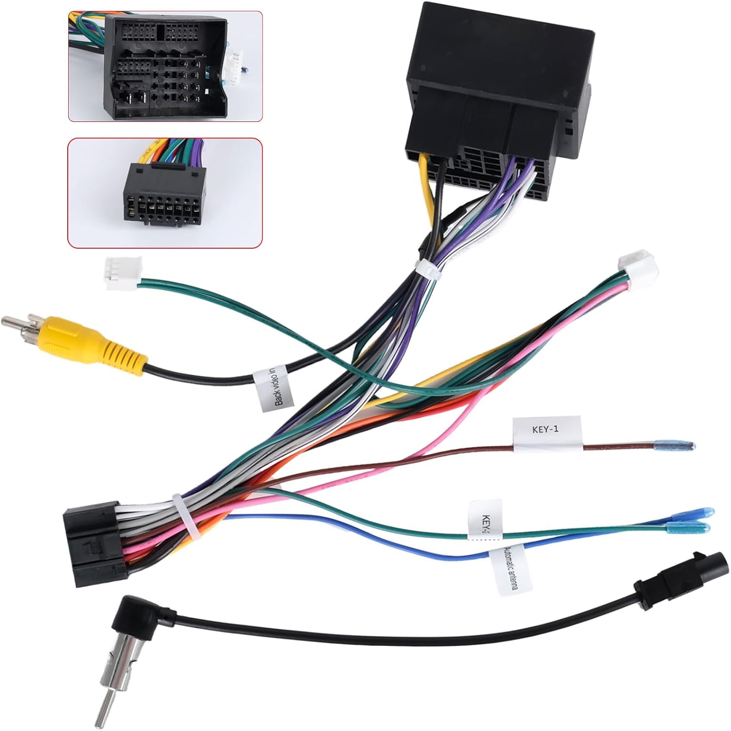 CAMECHO 52 Pin ISO Wiring Harness Cable Adapter for VW Polo Caddy ...