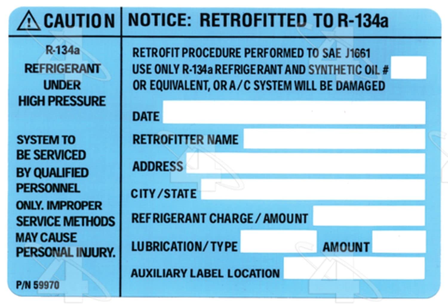 Amazon.com: R134A LABEL : Automotive