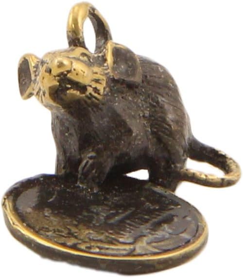 Amazon.com: CTOC Mouse Wallet on a Coin Bronze Small Statuette Handmade ...