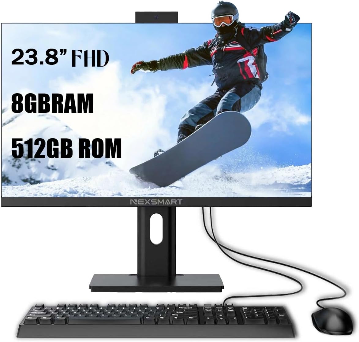 Amazon.com: Desktop Computer All-in-one PC N100 (Up to 3.40Ghz) 23.8 ...