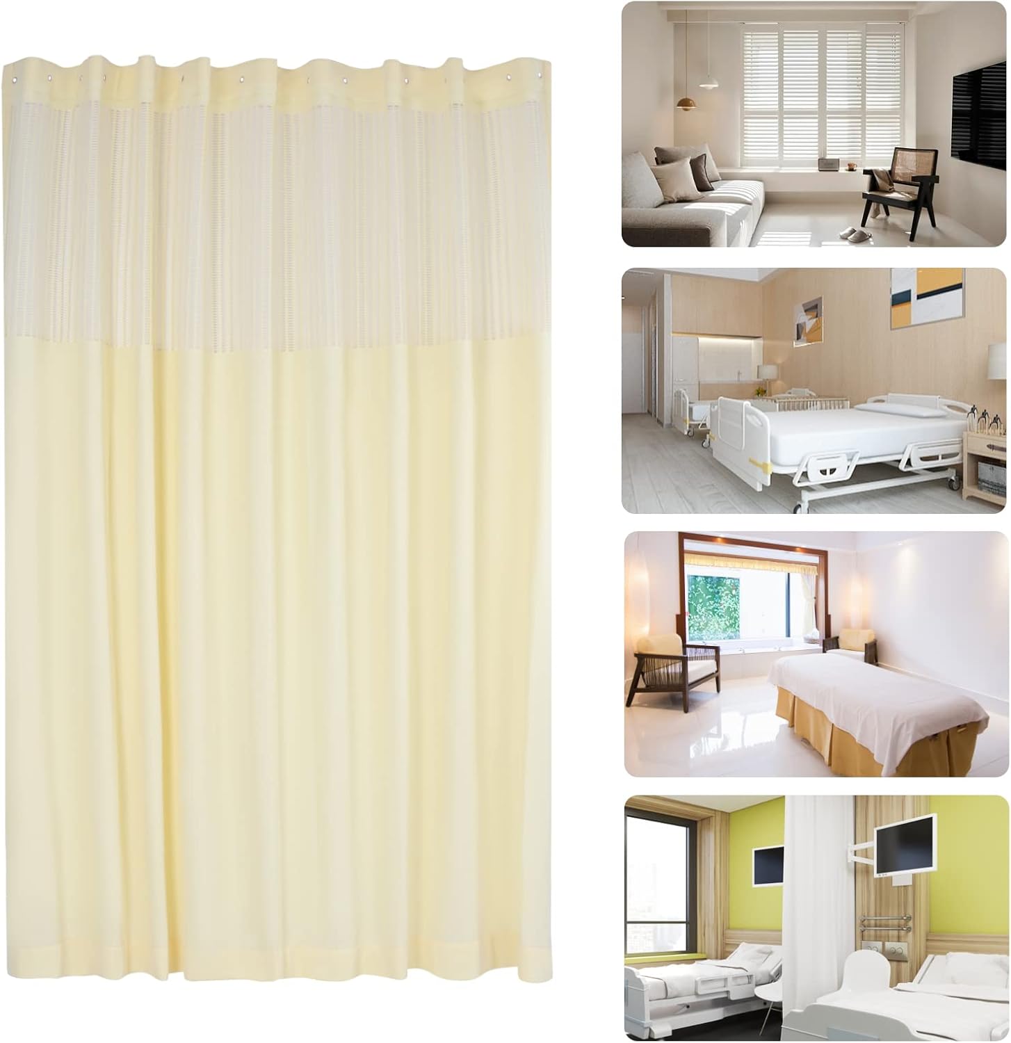 12ft x 8ft Room Divider Curtain, Privacy SPA Beauty Salon Curtain Beige ...