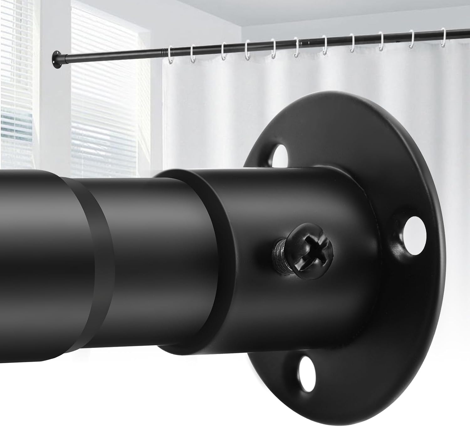 Amazon.com: Creatyi Heavy Duty Shower Curtain Rod (Black, 28 to 75 ...