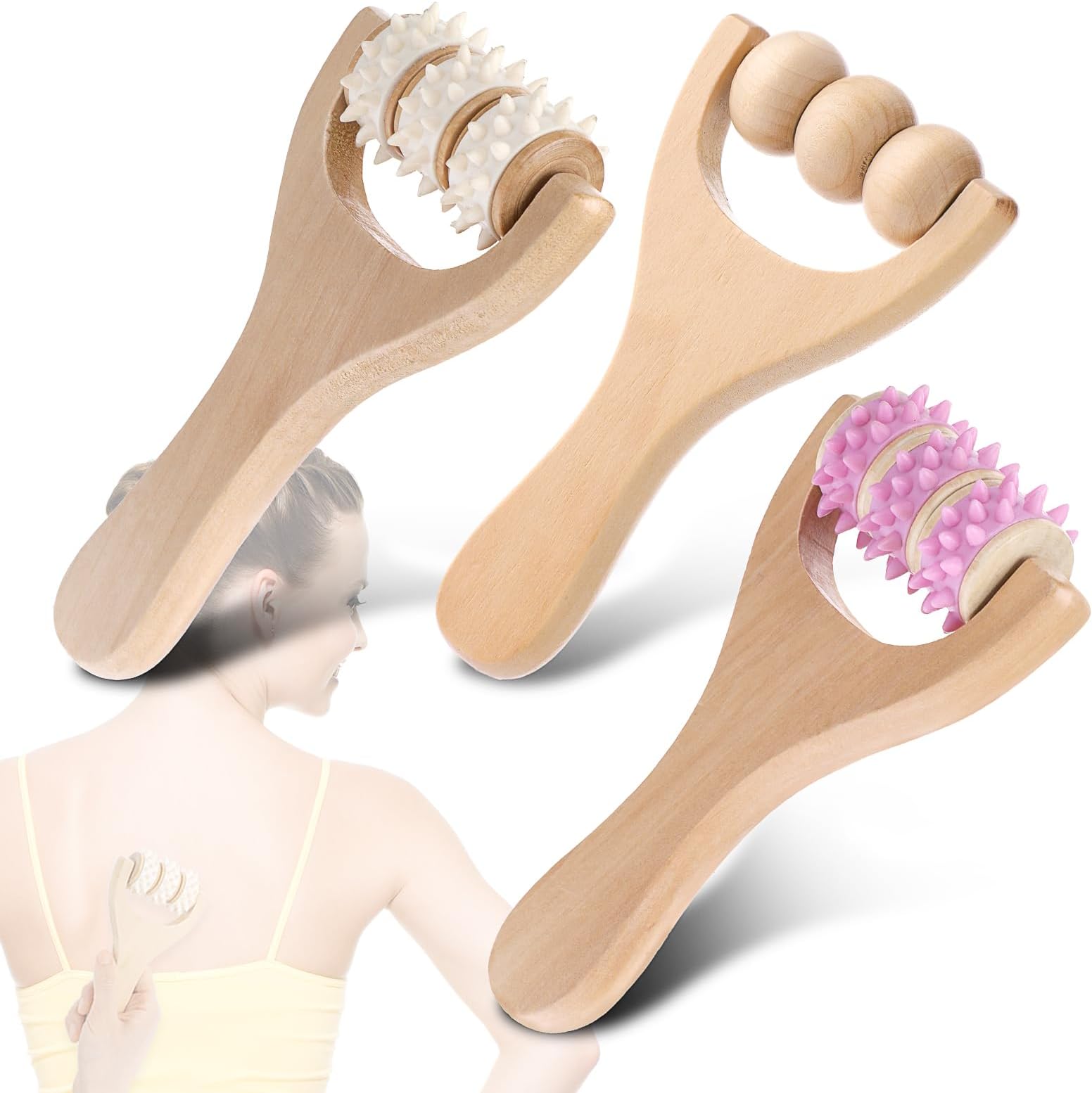 Amazon.com: Abeillo 3Pcs Wooden Hand Massage Rollers Wood Foot Massager ...