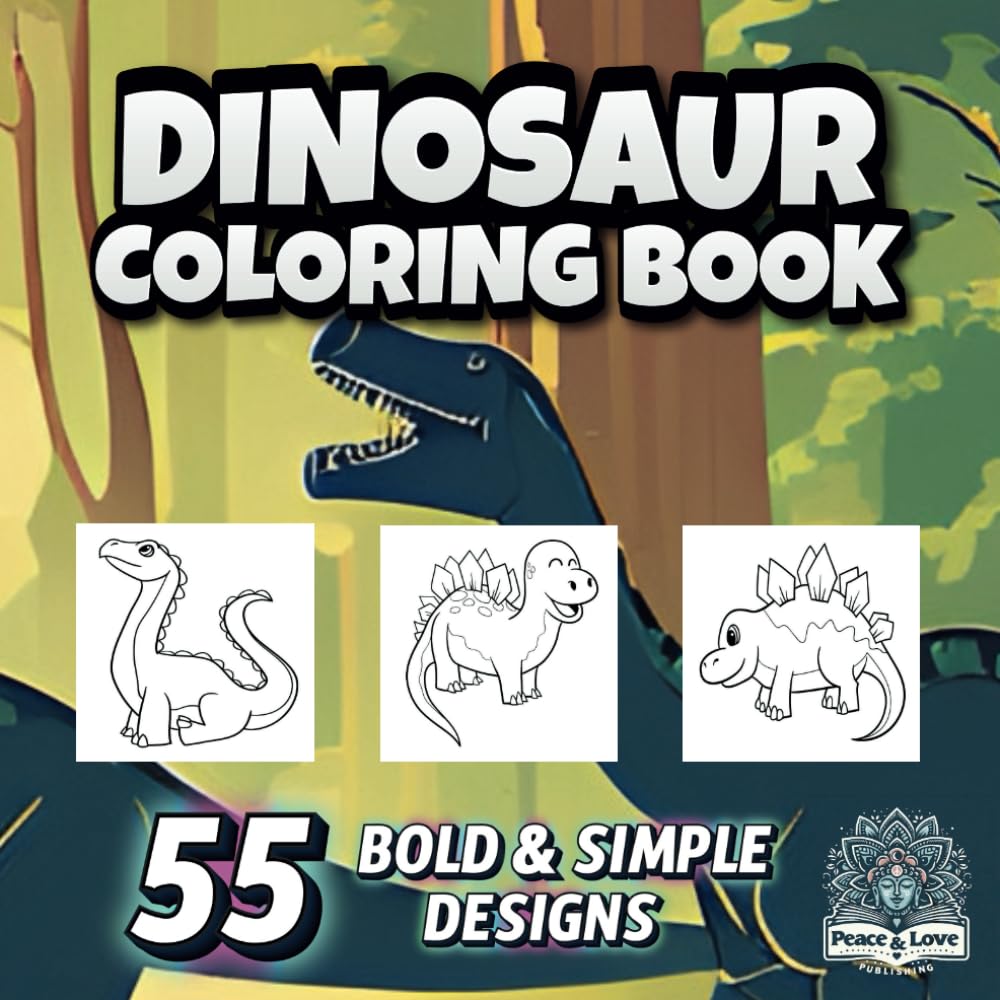 Amazon.com: Dinosaur Coloring Book: 55 Bold And Simple Designs ...