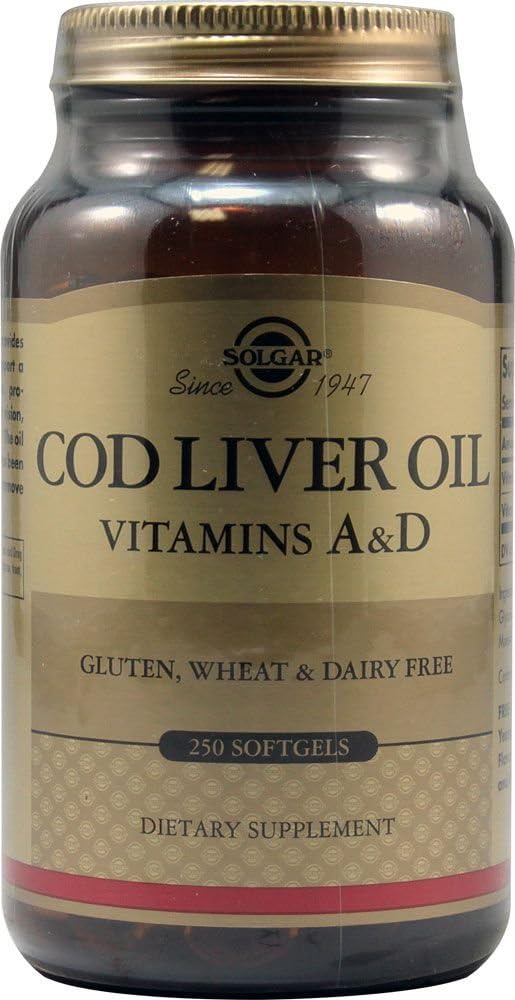 Amazon.com: Solgar, Cod Liver Oil, Vitamin A & D, 250 Softgels - 2pc ...