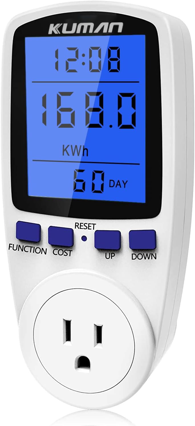 Amazon.com: Poniie PN2000 Plug-in Kilowatt Electricity Usage Monitor ...