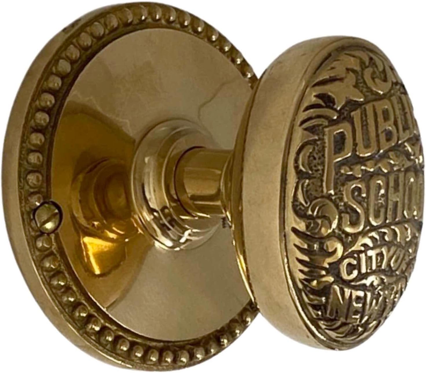 The King’s Bay Dummy New York Knob Set with Polished Brass Large Beaded ...