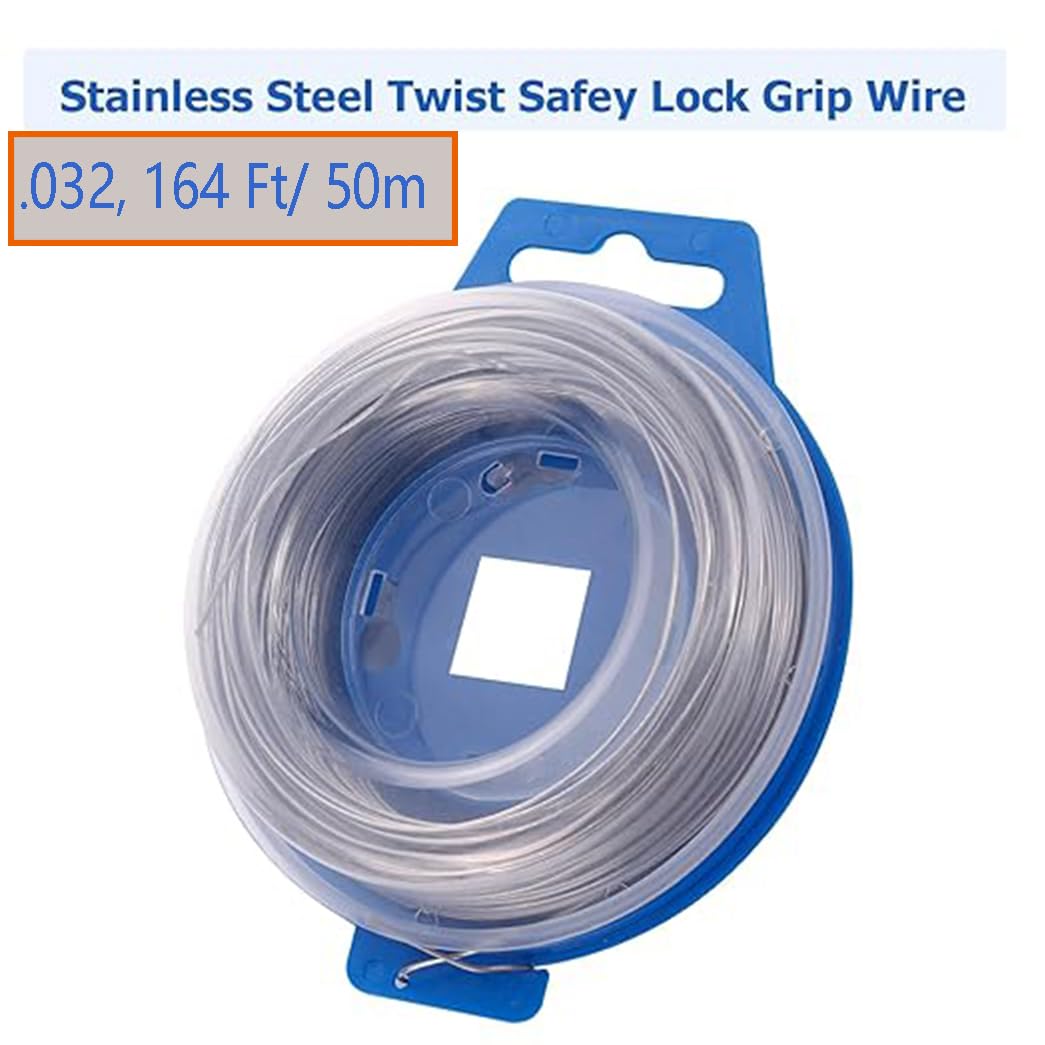 Snapklik.com : Safety Lock Wire .032, 164 Ft/ 50m Stainless Steel Twist ...