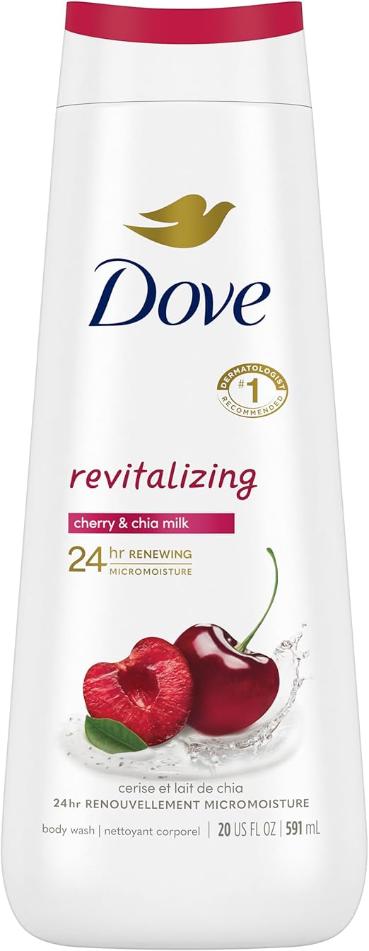 Dove Body Wash For 24hr Lotion-Soft Skin Revitalize Cherry and Chia ...
